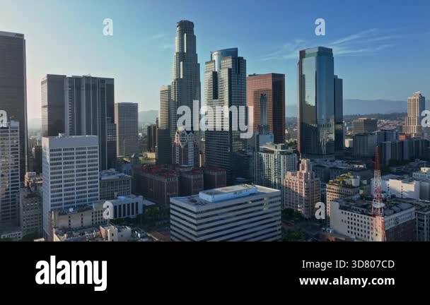 Los Angeles city from above. Aerial panorama of Los Angeles. LA skyline ...