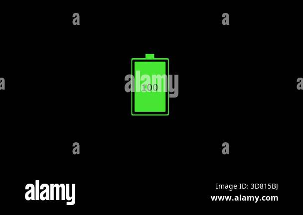 Icon Battery Charging Progress Animation (0% to 100 Stock Video Footage ...