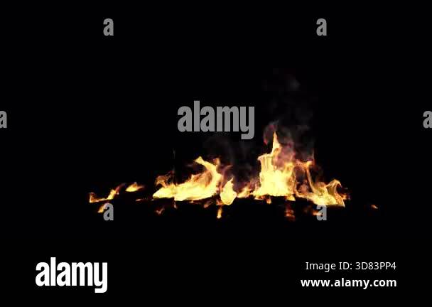 Fire burning on the ground with small flames around it, vfx element in ...