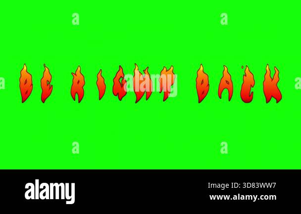 Burning Back Animation on Green Screen Background Stock Video Footage ...