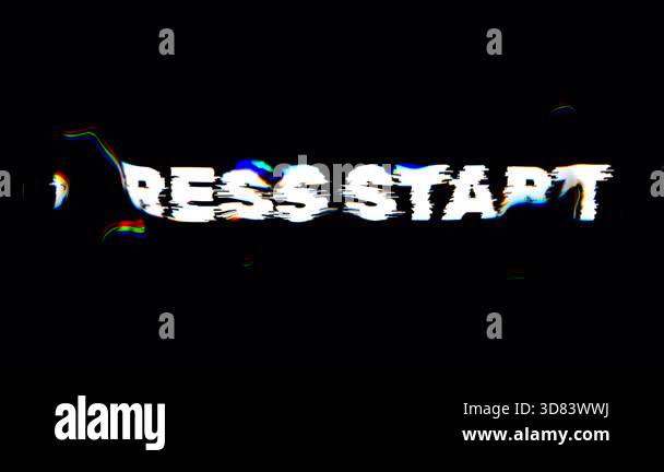 Retro Game Start Screen Animation with Glitch Effect Stock Video ...