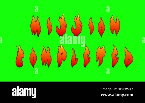 Animated flames flickering on a green screen background Stock Video ...