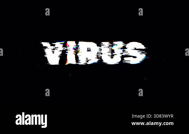 Virus glitch effect animation on black background Stock Video Footage ...
