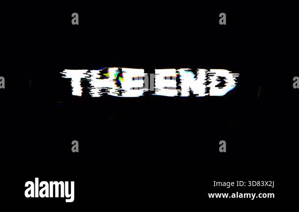 Distorted Text Animation of The End on Black Background Stock Video ...