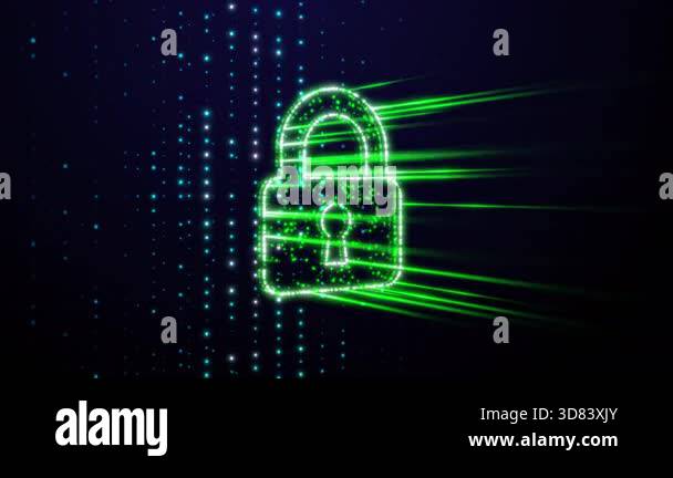 A vibrant of a green padlock, symbolizing active protection and a safe ...