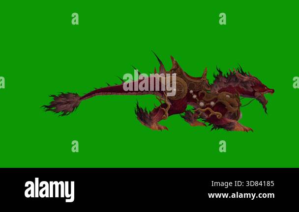 Epic 3D Dragon Angry Scene Right Side On Green Screen Animation,Fantasy ...