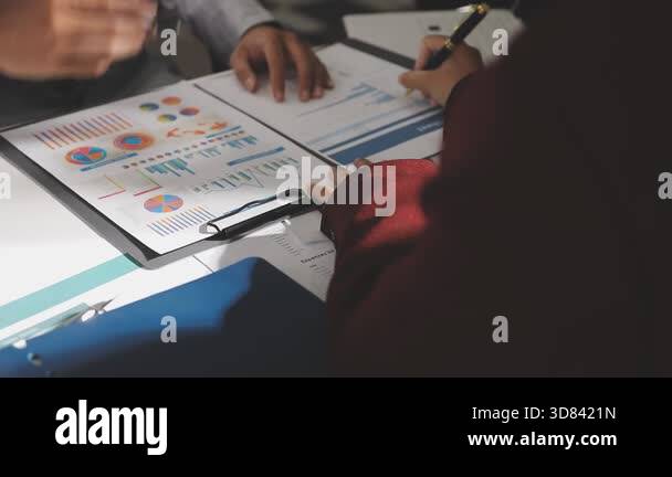 Close Up of a Businessman Working on Desktop Computer with Company's ...