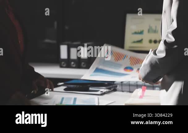 Close Up of a Businessman Working on Desktop Computer with Company's ...