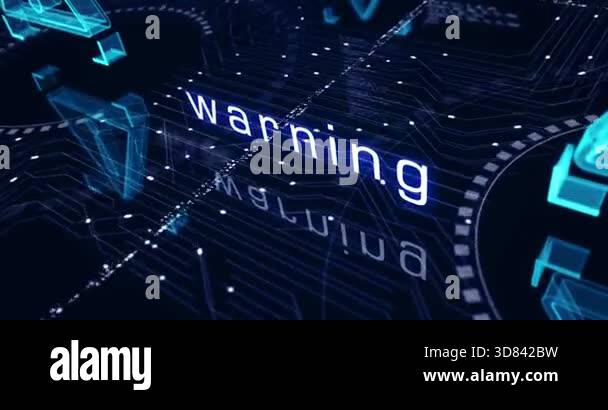 Alert warning and security breach alert symbol abstract cyber concept ...