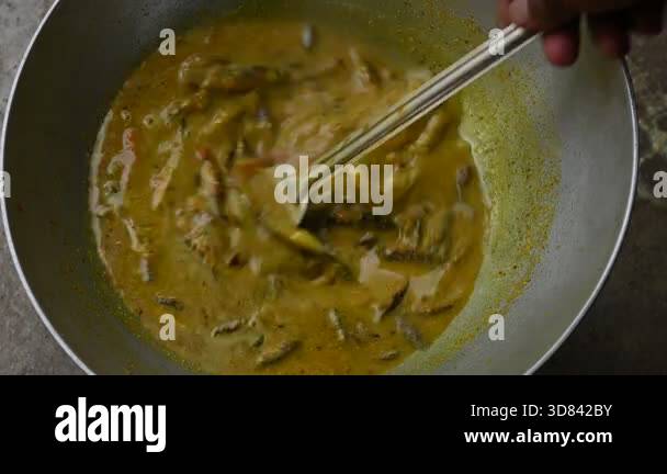 Small Snakehead or Channa orientalis fish curry. Traditional Asian fish ...
