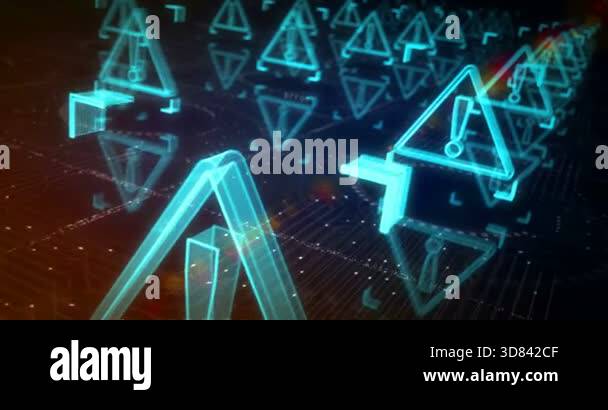Alert warning and security breach alert symbol abstract cyber concept ...