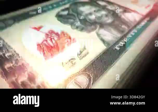 Eritrea Nakfa Eritrean money counting. 20 ERN banknotes. Fast cash note ...