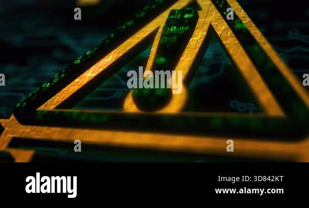 Alert warning and security breach alert colored symbol concept. Network ...