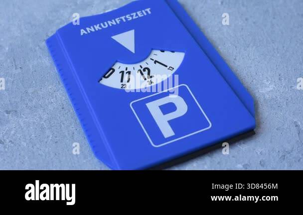 A parking disc, permit, or ticket for measuring time and paying ...