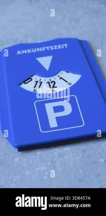 A parking disc, permit, or ticket for measuring time and paying ...
