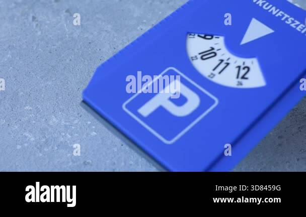 A parking disc, permit, or ticket for measuring time and paying ...