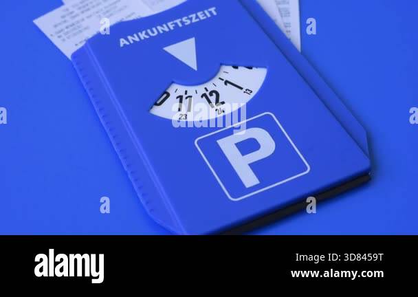 A parking disc, permit, or ticket for measuring time and paying ...