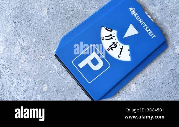 A parking disc, permit, or ticket for measuring time and paying ...