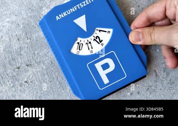 A parking disc, permit, or ticket for measuring time and paying ...
