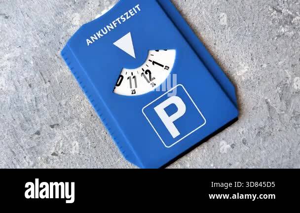 A parking disc, permit, or ticket for measuring time and paying ...