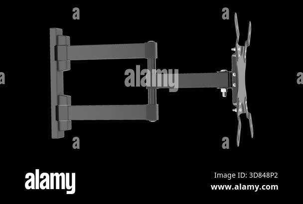 Wall-mounted TV bracket rotation animation seamlessly loopable. 3D ...
