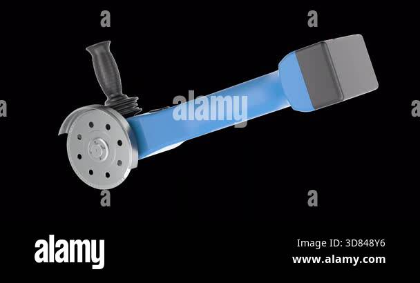 Disc Grinder, angle grinder rotation animation seamlessly loopable. 3D ...
