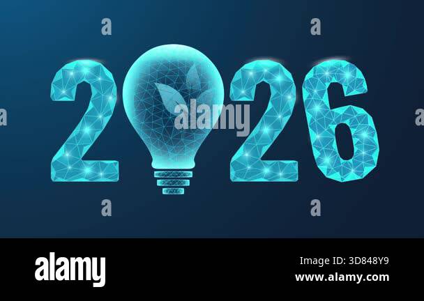 A futuristic 2026 motion graphics video design featuring a glowing low ...