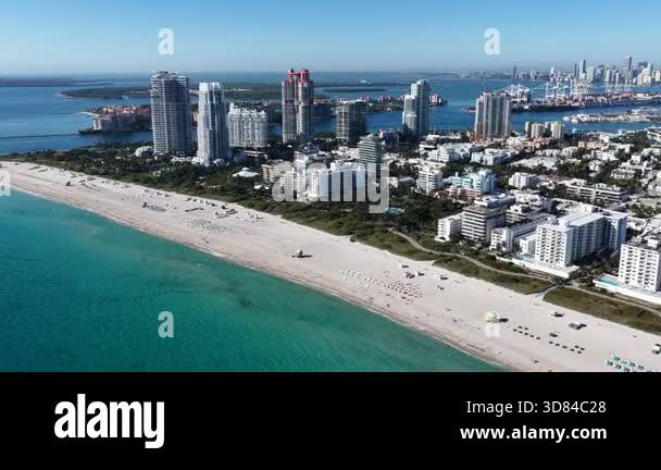 Miami Beach Skyline At Miami Beach In Florida United States. Urban ...