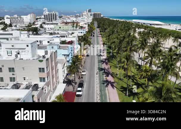 Miami Beach Skyline At Miami Beach In Florida United States. Beach ...