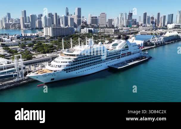 Miami Skyline At Miami In Florida United States. Beach Landscape. Bay ...