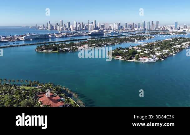 Miami Beach Skyline At Miami Beach In Florida United States. Urban ...