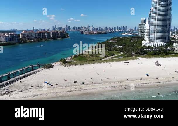 Miami Beach Skyline At Miami Beach In Florida United States. Urban ...