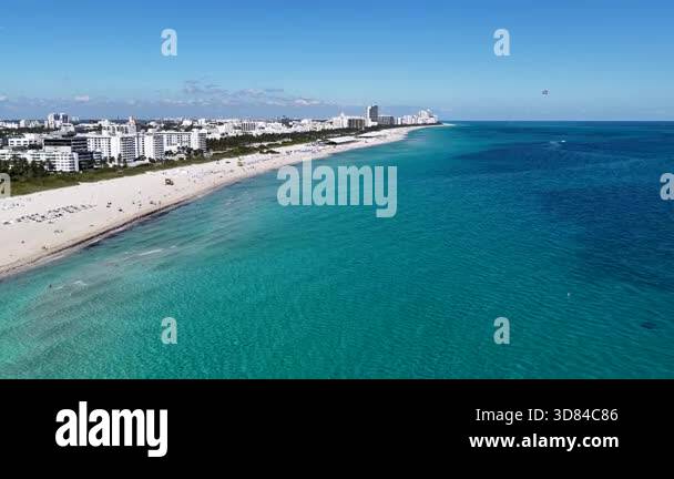 Miami Beach Skyline At Miami Beach In Florida United States. Urban ...