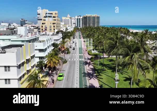 Miami Beach Skyline At Miami Beach In Florida United States. Beach ...