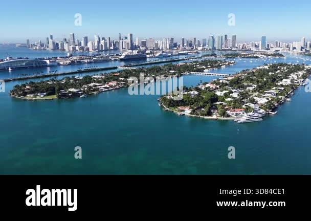 Miami Beach Skyline At Miami Beach In Florida United States. Scenic ...