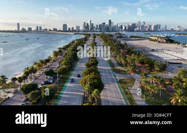 Miami Skyline At Miami In Florida United States. Beach Landscape ...