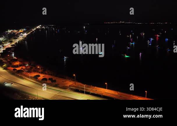 Virginia Key Beach At Miami In Florida United States. Stunning Night ...