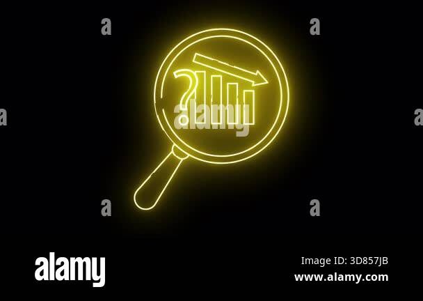 Glowing yellow magnifying glass icon Inside a question mark precedes a ...