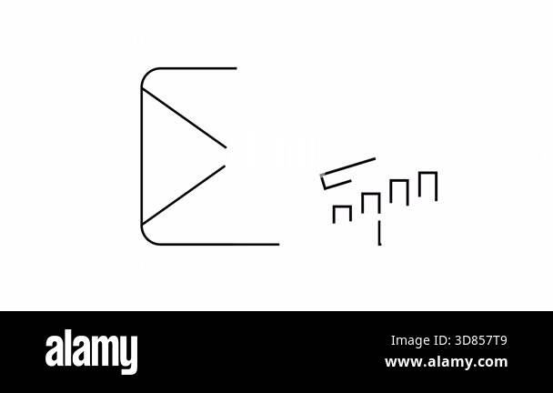 Email marketing icon with envelope rising graph and arrow Stock Video Footage - Alamy