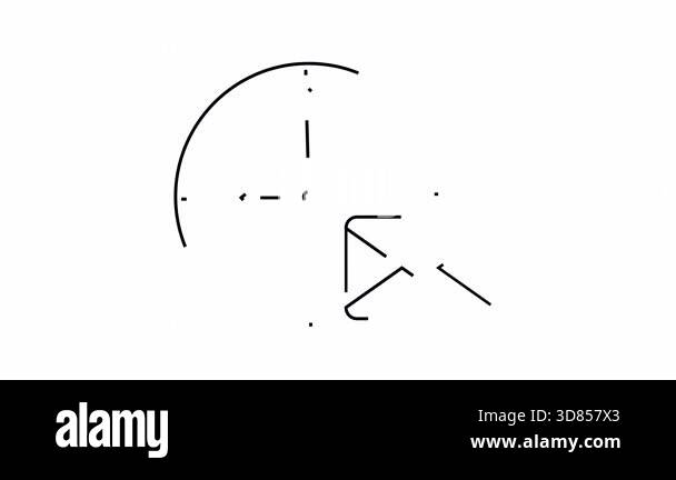 A linear clock with hands at 9 and 12 next to an envelope both in ...