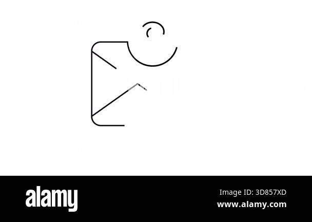A linear illustration of an envelope with a pinpoint location symbol ...