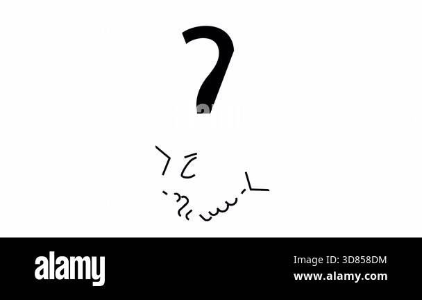 Line drawing of a handshake with a question mark above centered Stock ...