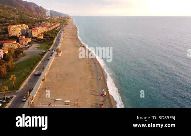 An aerial perspective captures the beautiful Tyrrhenian Sea coastline ...
