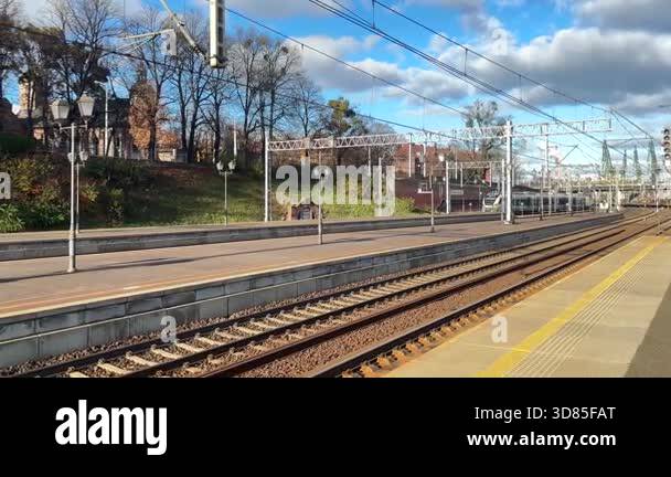 Polish PKP passenger trains entering and exiting Gdansk Glowny main ...