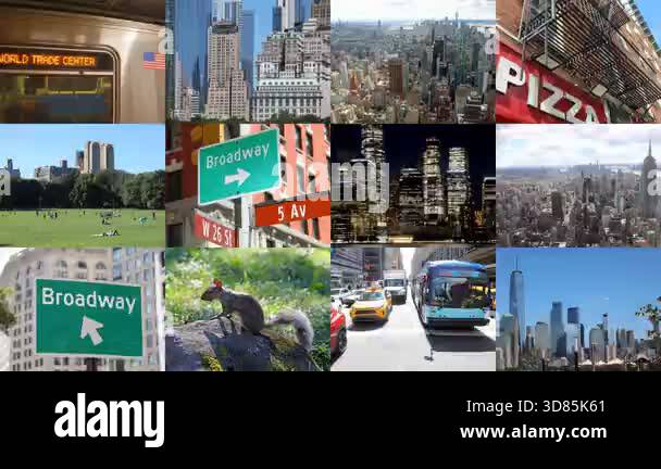 4x3 Collage grid of 12 New York City in USA Pictures without border ...