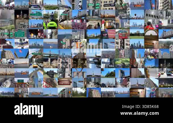 12x10 Collage grid of 120 New York City in USA Pictures without border ...