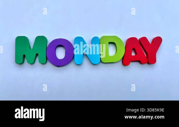 Colorful 3D Letters Spelling Out The Days of the Week for Kids Stock ...