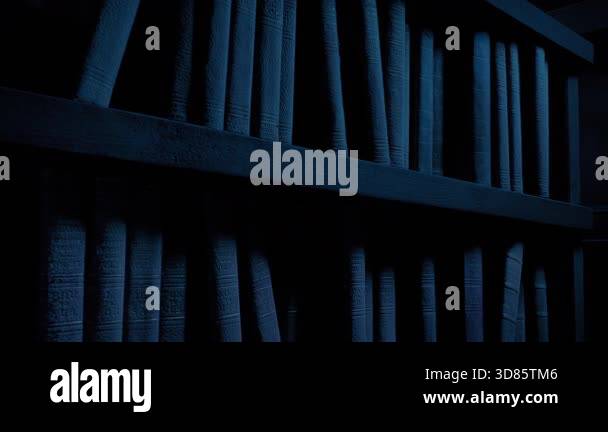 Old Books On Shelves In Dark Library Stock Video Footage - Alamy