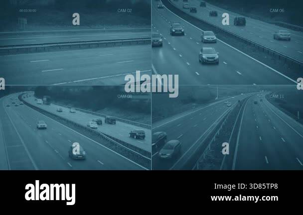 CCTV Highway Roads Split Screen Stock Video Footage - Alamy