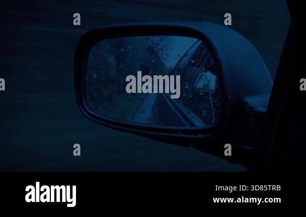 Wing Mirror Driving In Rural Area In The Dark Stock Video Footage - Alamy